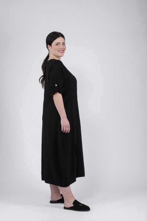 Ruusuke Viskoosimekko - Musta - Kotirouva